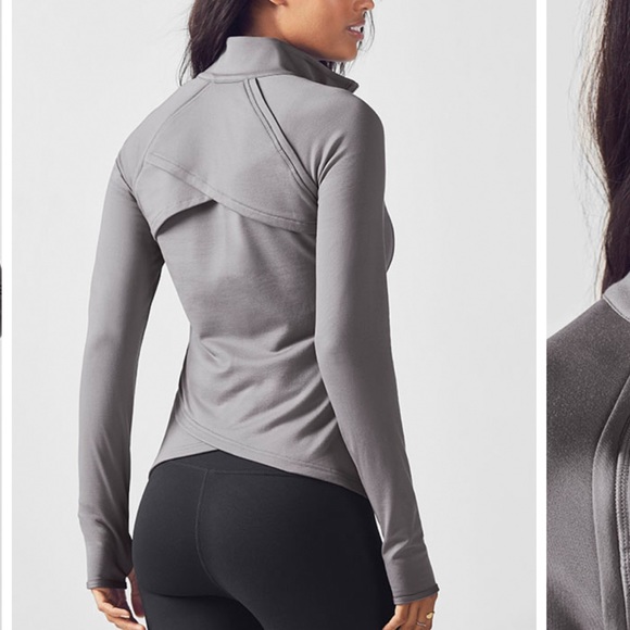 Fabletics | Jackets & Coats | Fabletics Grey Zip Up Athletic Jacket ...